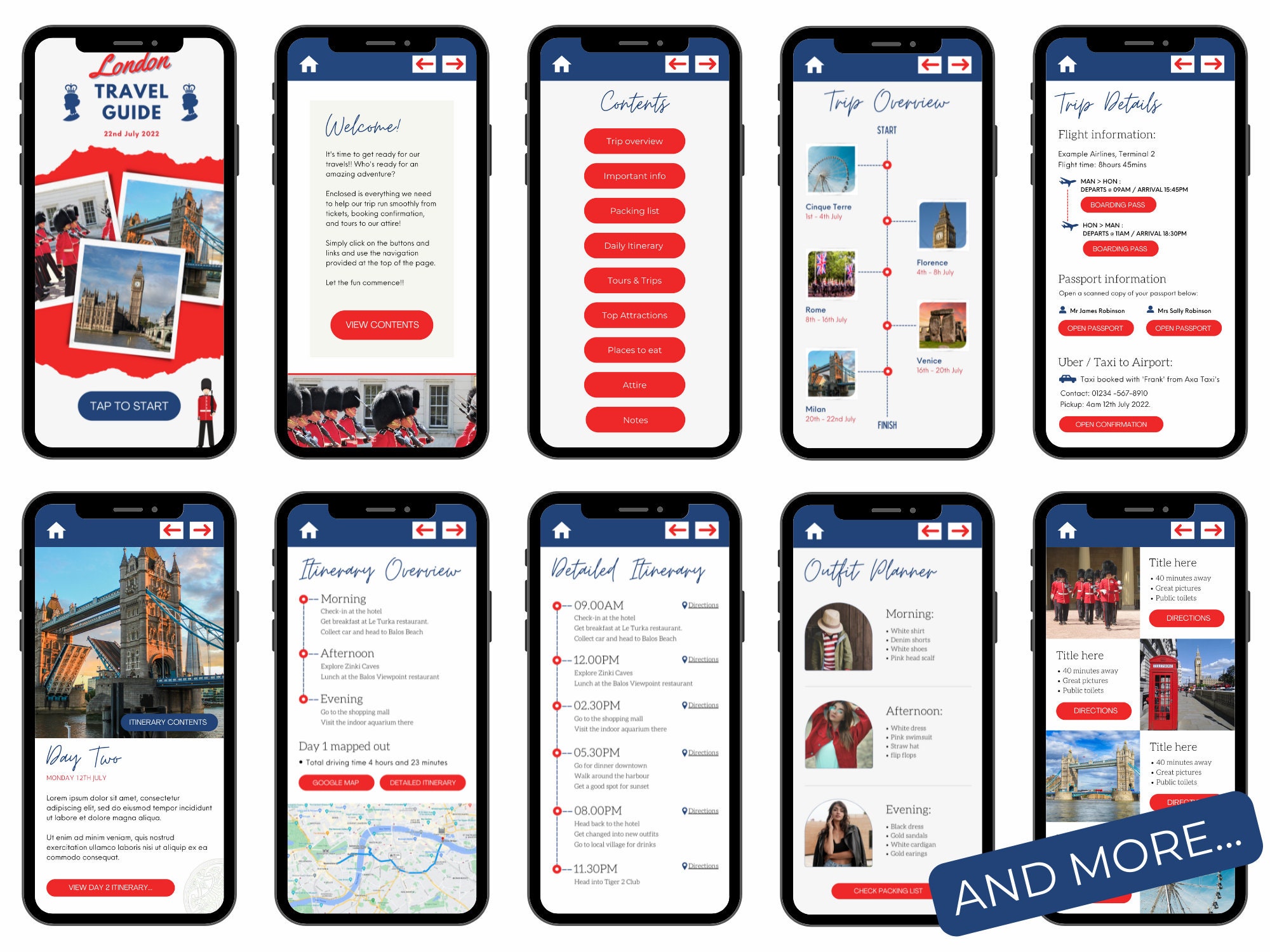 London Itinerary, Travel Planner Template, Vacation Planner, Mobile ...