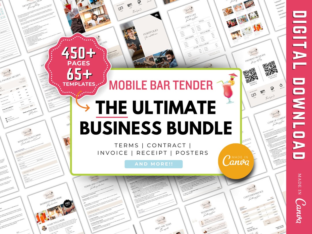 Mobile Bar Forms, Editable Bartending Business Contract, Bartending ...