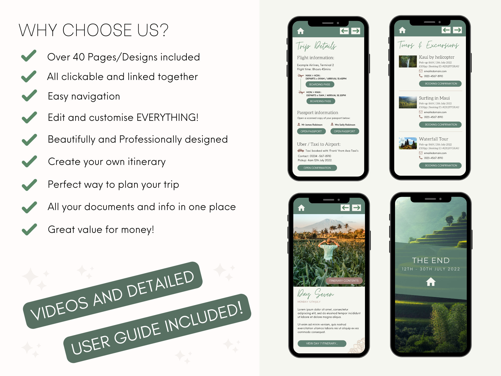 Mobile Travel Planner, Travel Itinerary, Mobile Travel Guide, Editable ...