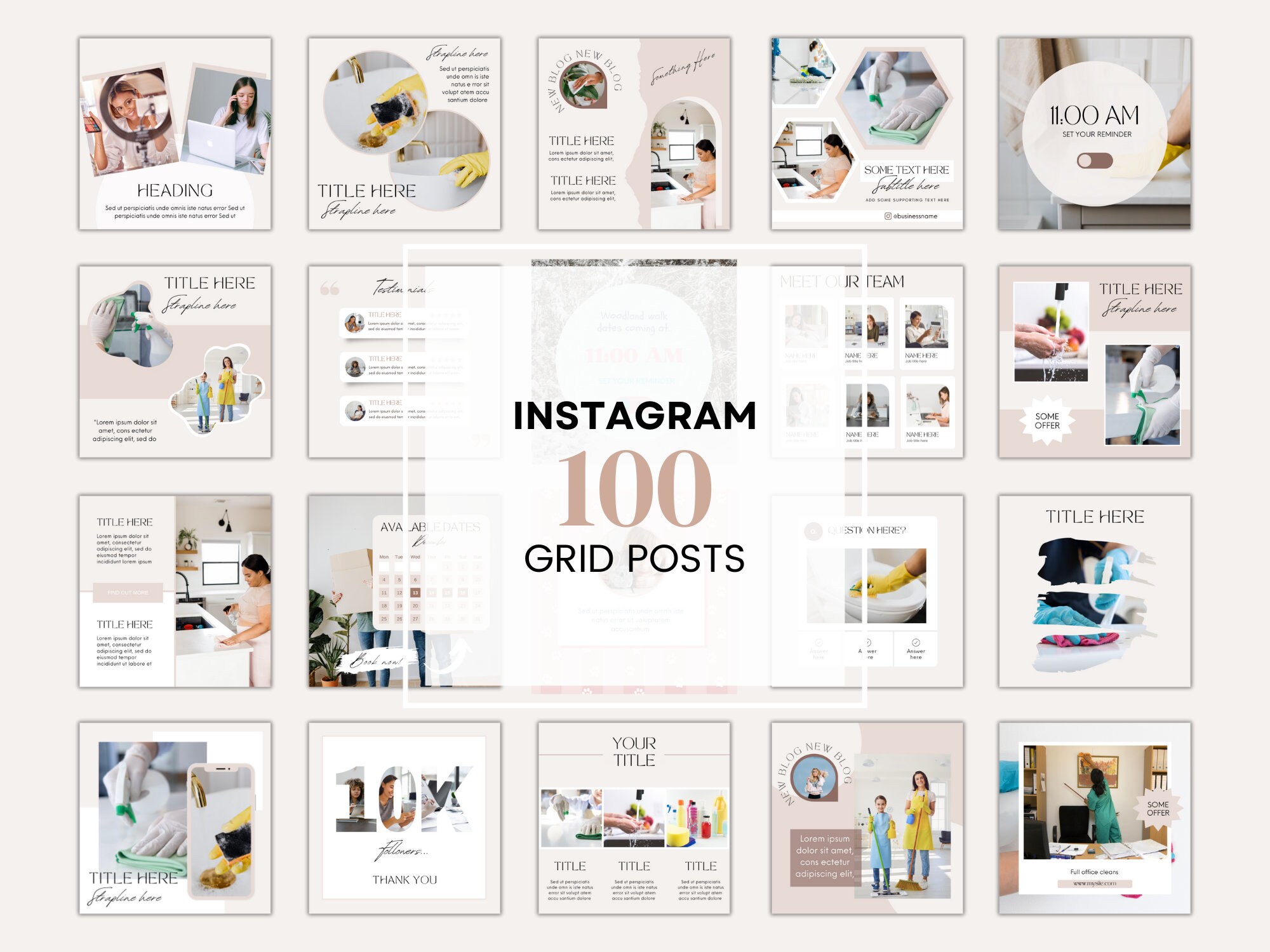 Cleaning Business Instagram Templates, Commercial Cleaning Minimalist ...