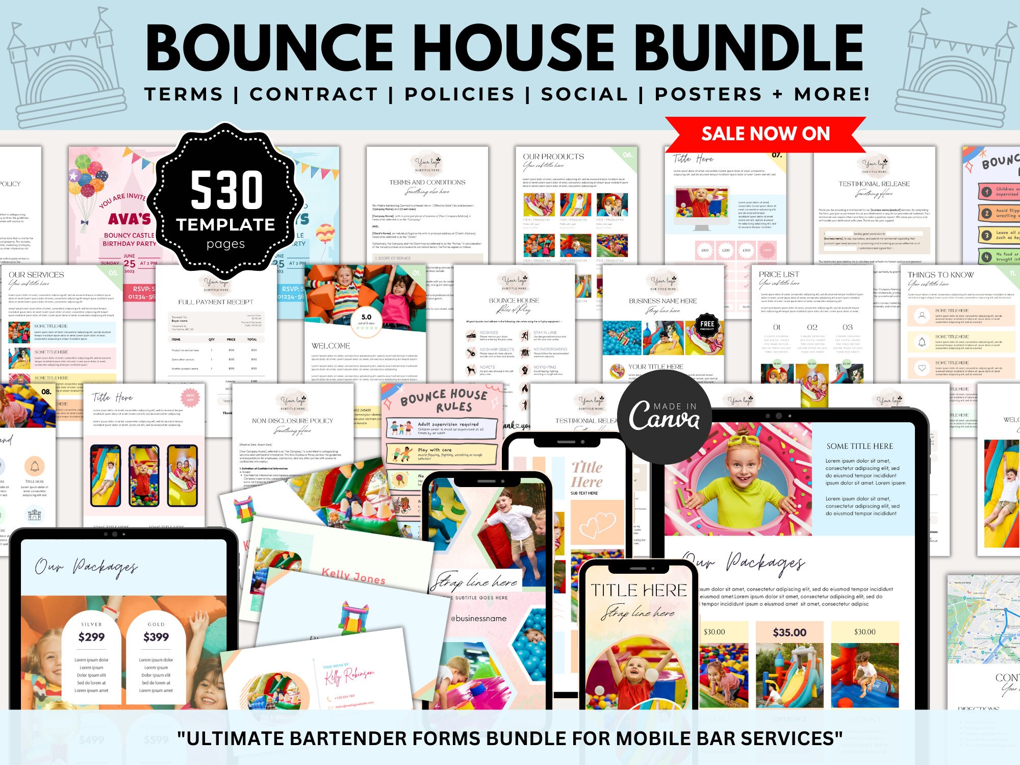 Bounce House Rental Contract Template, Editable Inflatables Agreement ...