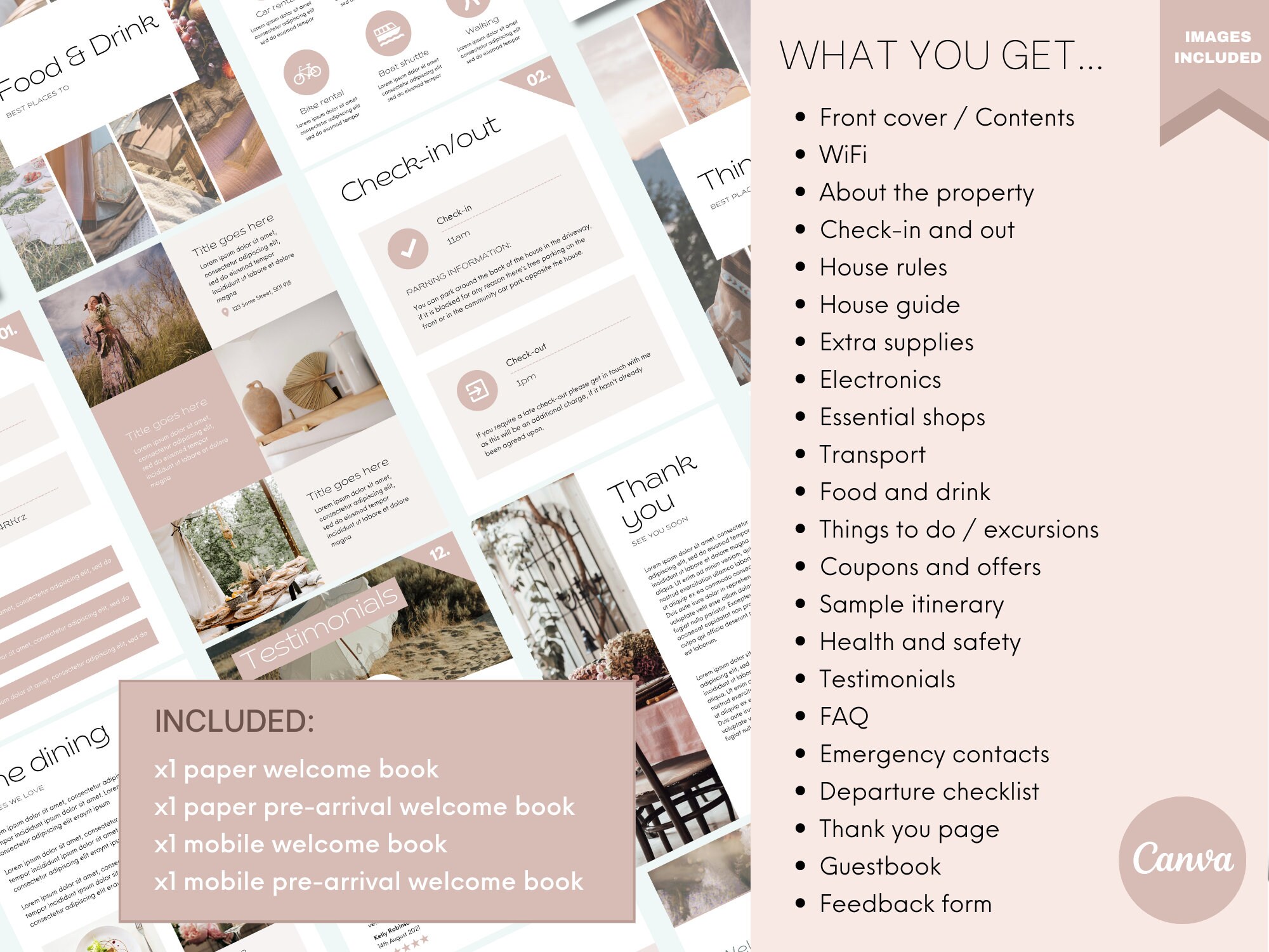 Airbnb/vrbo Host Bundle Template, Welcome Book Airbnb, Editable Airbnb ...