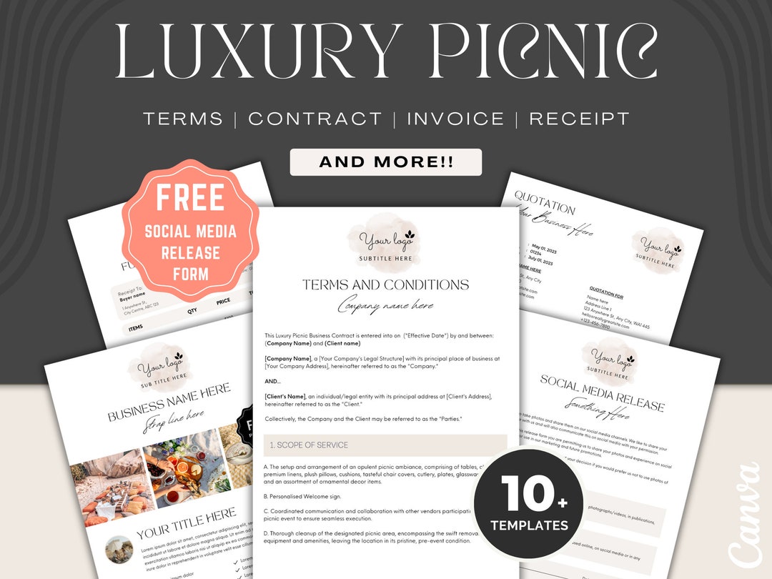 Luxury Picnic Business Forms, Event Planner, Picnic Planning, Luxury ...