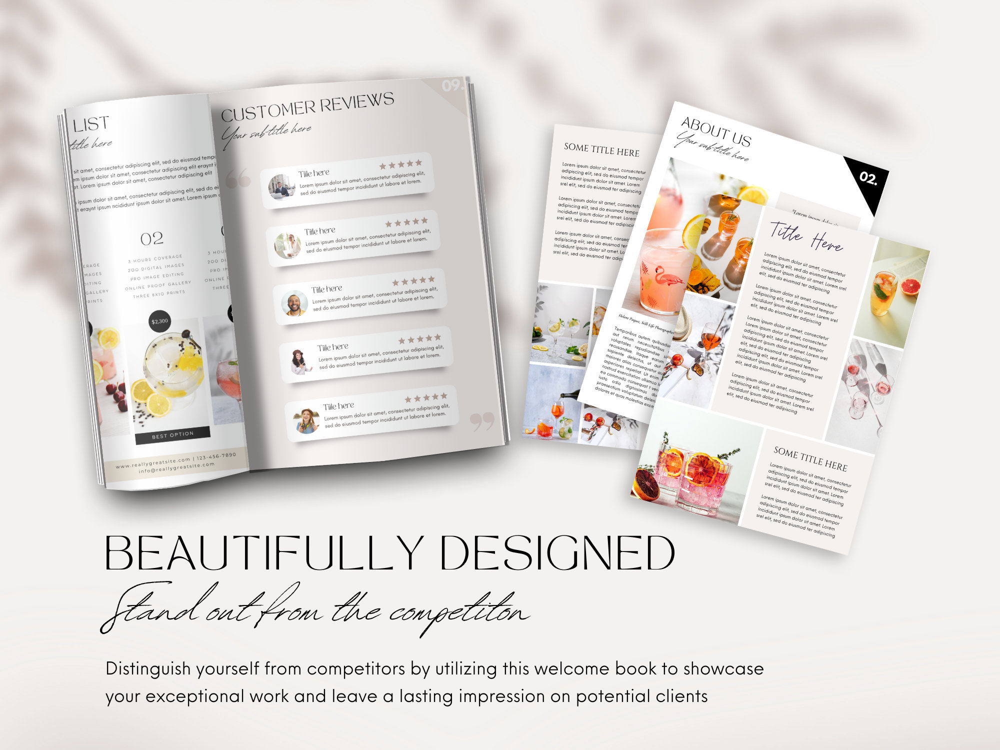 Bartender Welcome Packet, Event Planner, Portfolio Template, Magazine ...