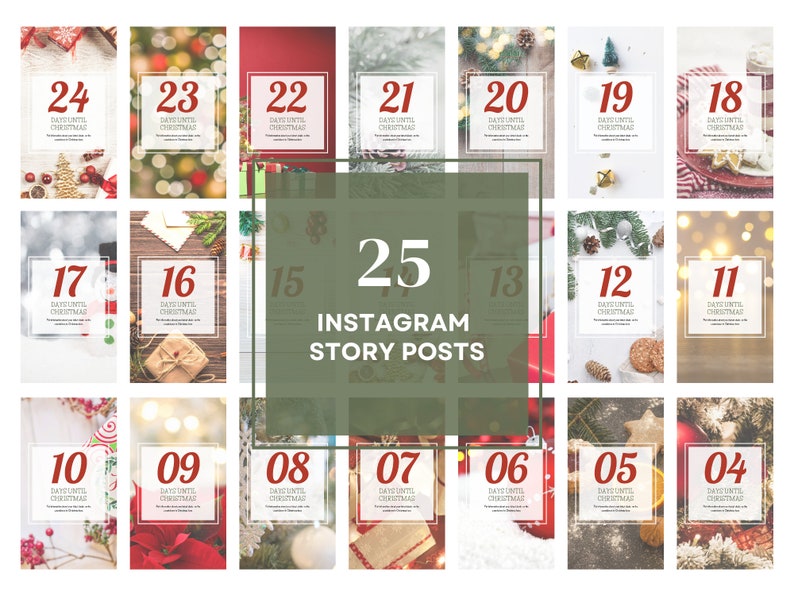 Advent Calendar Instagram Stories & Posts, Festive Real Estate Social ...