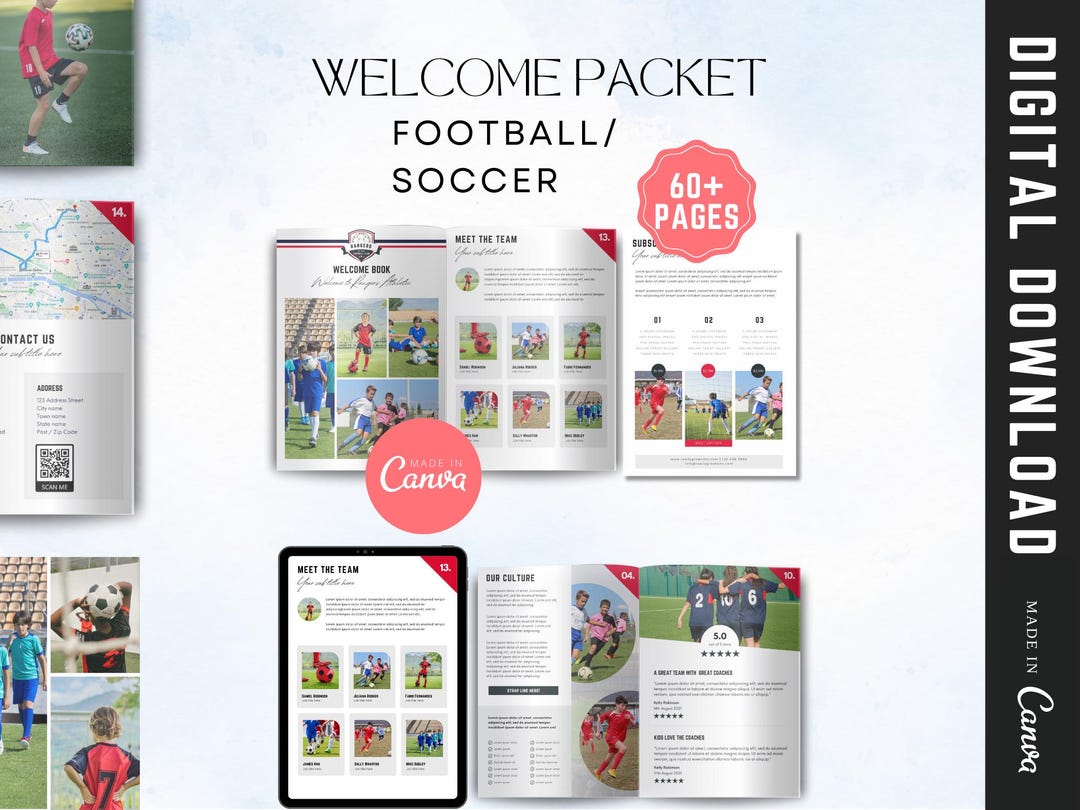 Football Coach Welcome Book Template, Parent Welcome Packet, Soccer ...