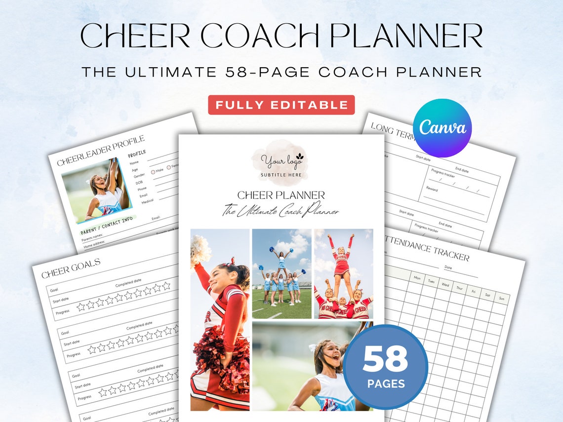 Cheer Coach Planner, Cheerleading Contract Forms, Coaching Planner ...