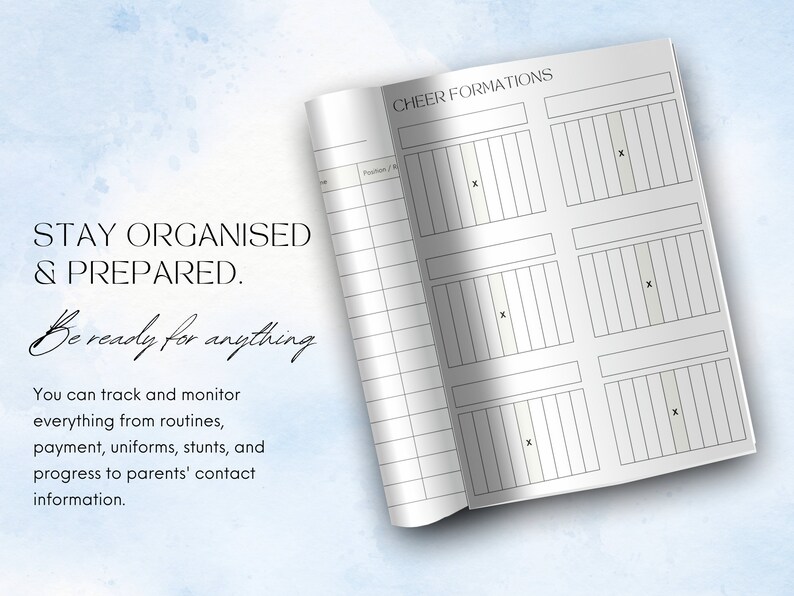 Cheer Coach Planner, Cheerleading Contract Forms, Coaching Planner ...