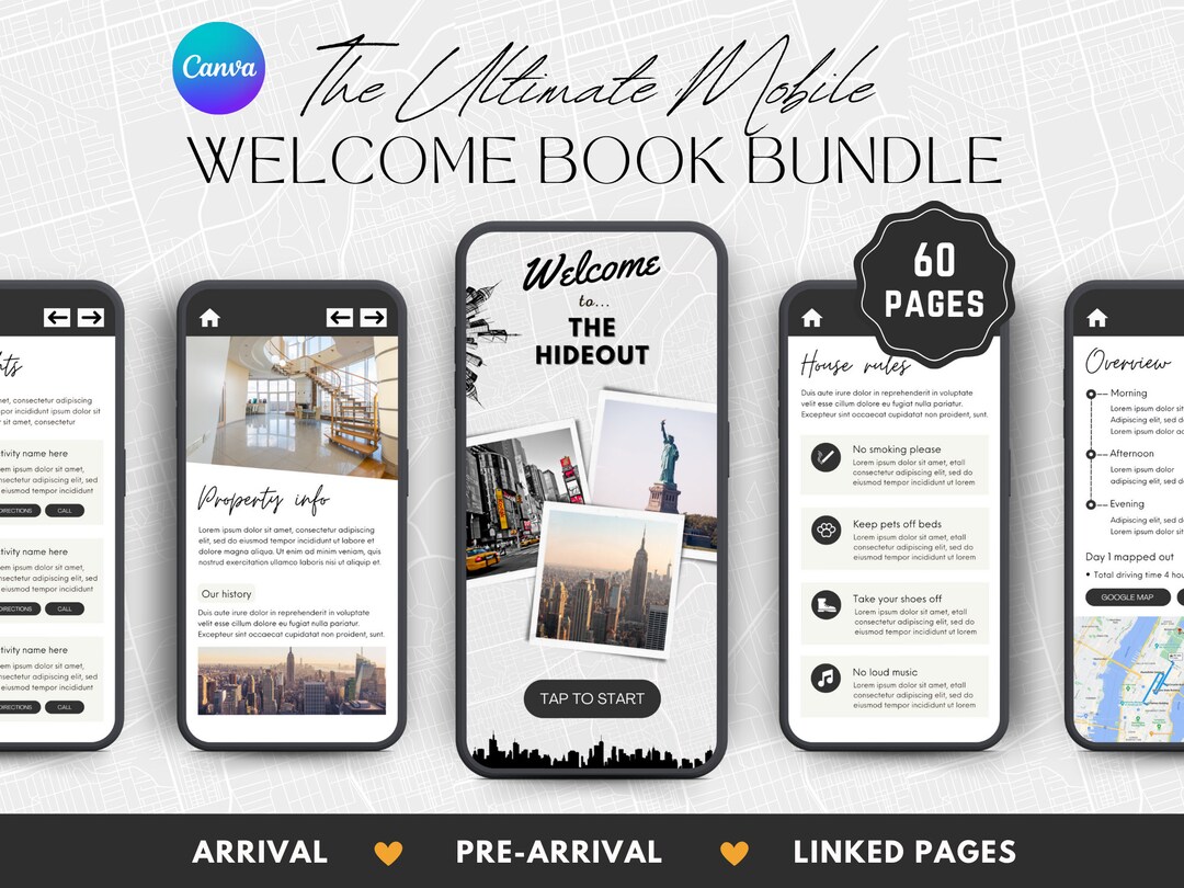 Mobile Welcome Book Template: Vacation Rental Guide (canva Editable) - Etsy