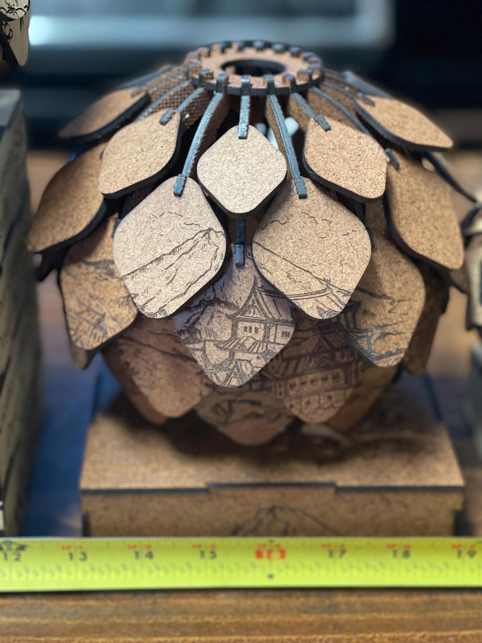 Laser Cut Wood Sphere Lamp Shade With Cherry Blossom Design - Etsy