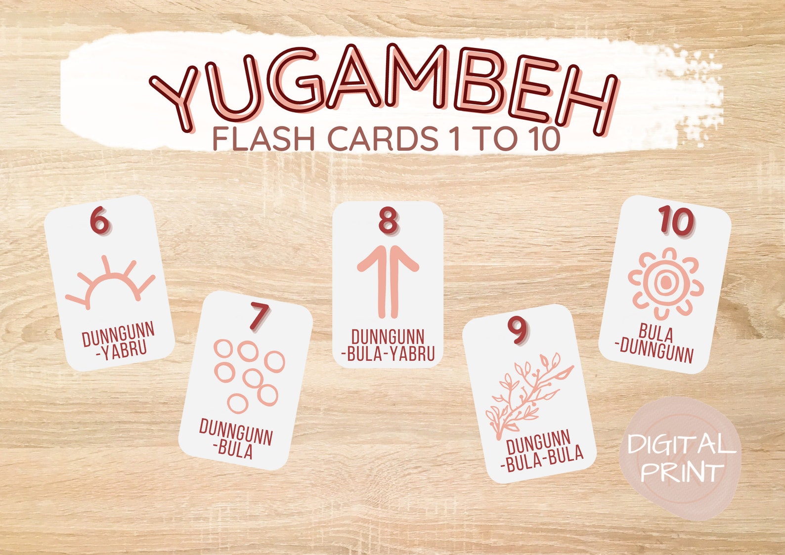 Indigenous Counting Cards 1 to 10 in Yugambeh - Etsy