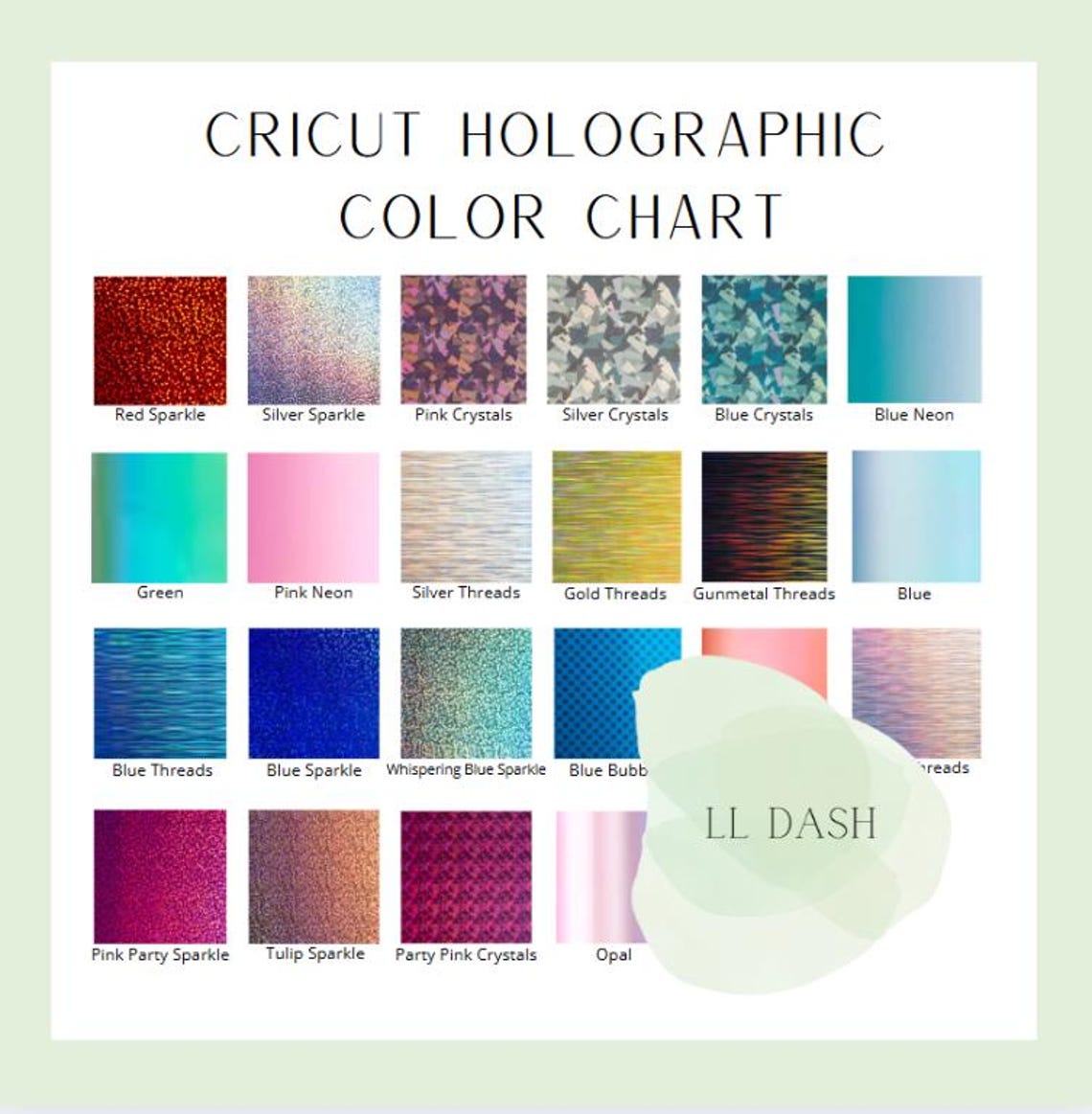 Cricut Premium Vinyl Color Charts - Etsy