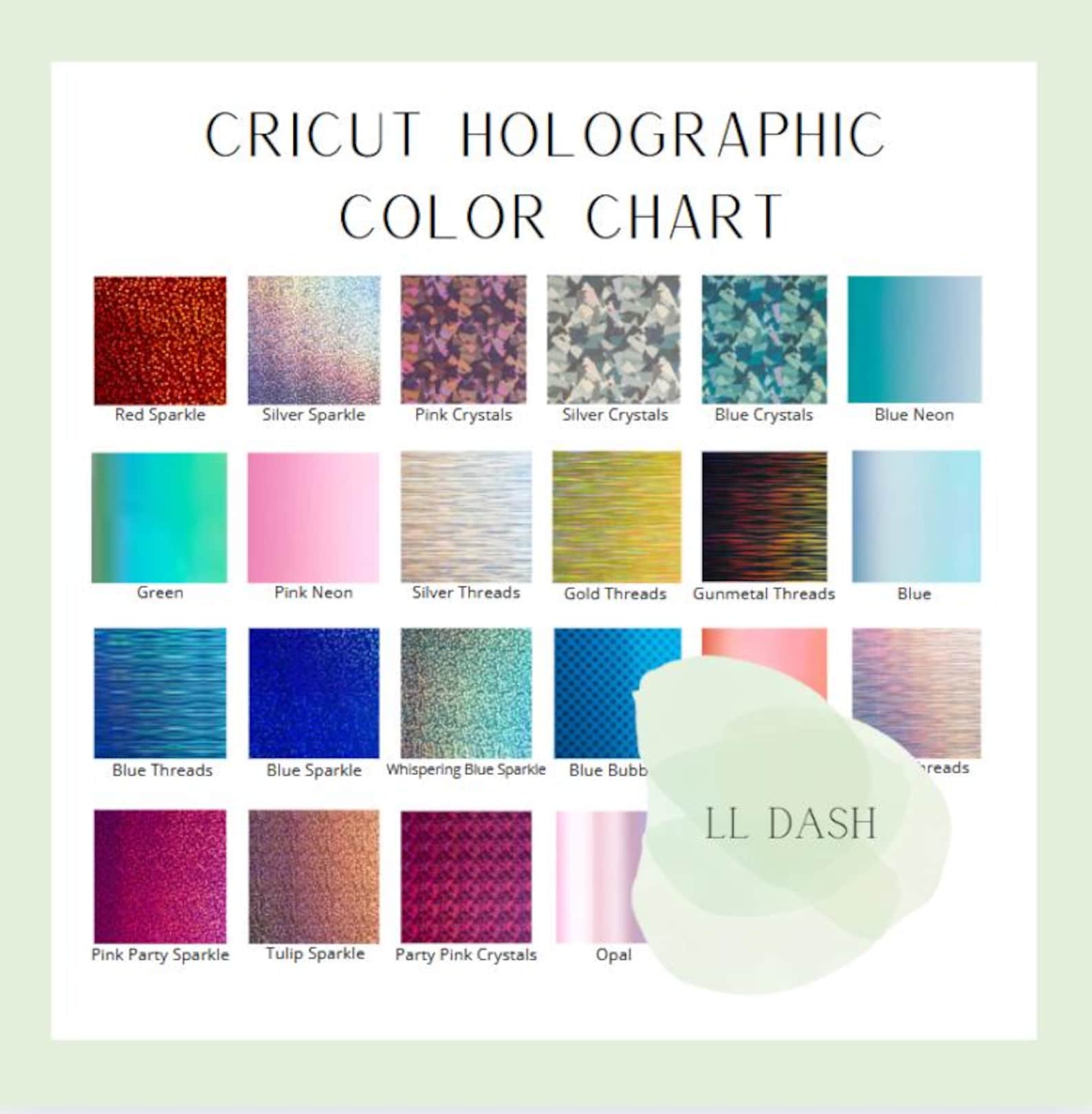 Cricut Premium Vinyl Color Charts - Etsy