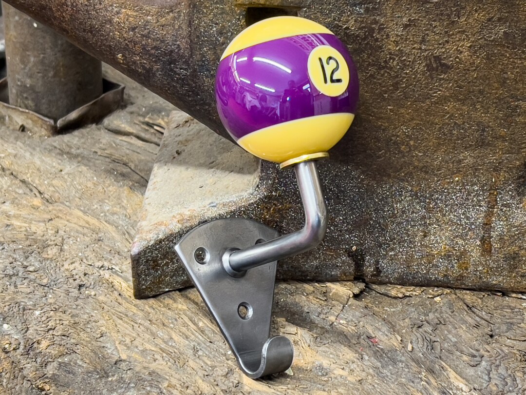 Recycled School Industrial Coat Hook Billiard Ball USA - Etsy