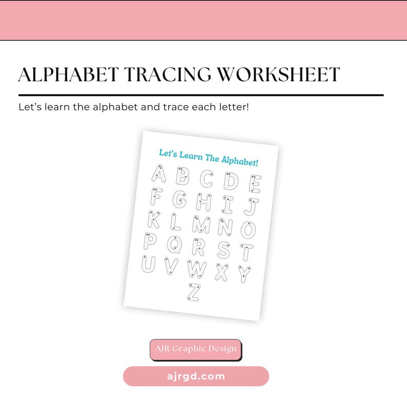 Let's Learn the Alphabet Printable PDF Worksheet Tracing Letters for ...
