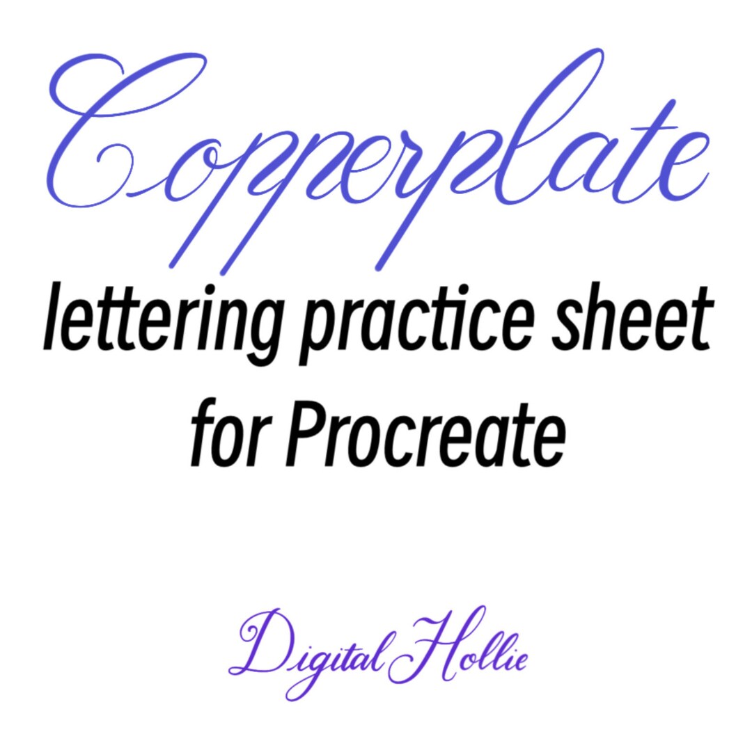 Copperplate Calligraphy Practice Sheet for Procreate - Etsy