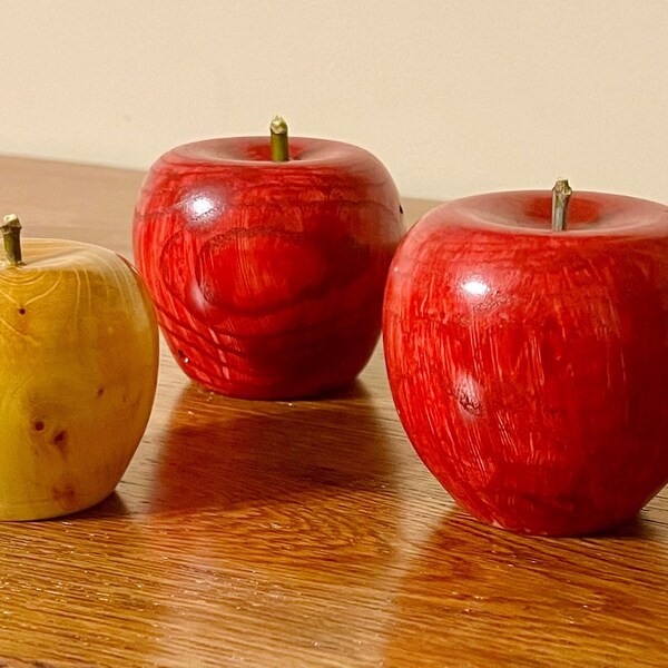 Hand Painted Wooden Apples - Etsy
