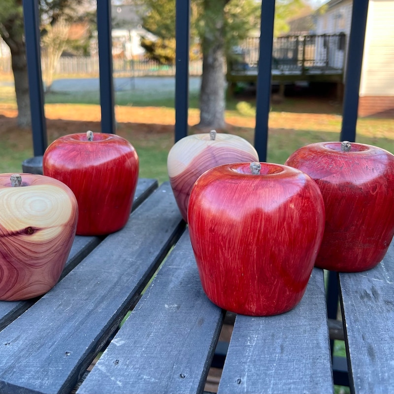 Hand Painted Wooden Apples - Etsy
