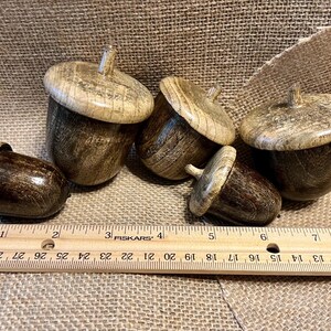 Wooden Acorns - Maple, Hackberry, Bradford Pear, Set of 5, Fall Decor ...