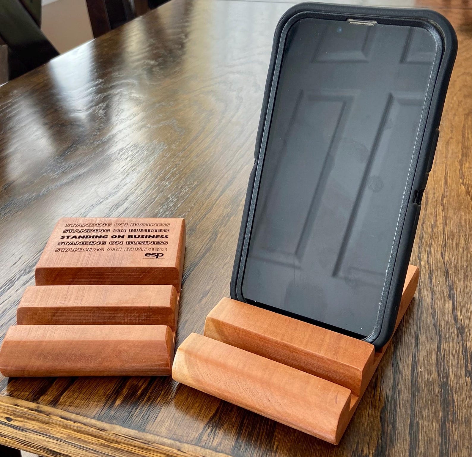 Personalized Cherry Wood Phone Stand - Etsy
