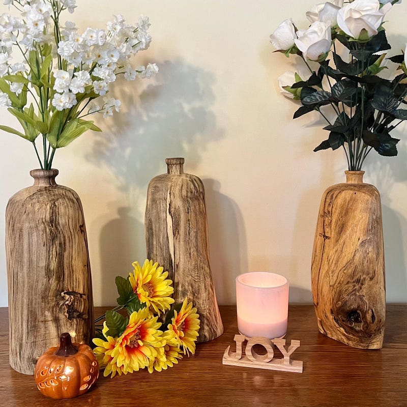 Rustic Wood Vase - Etsy