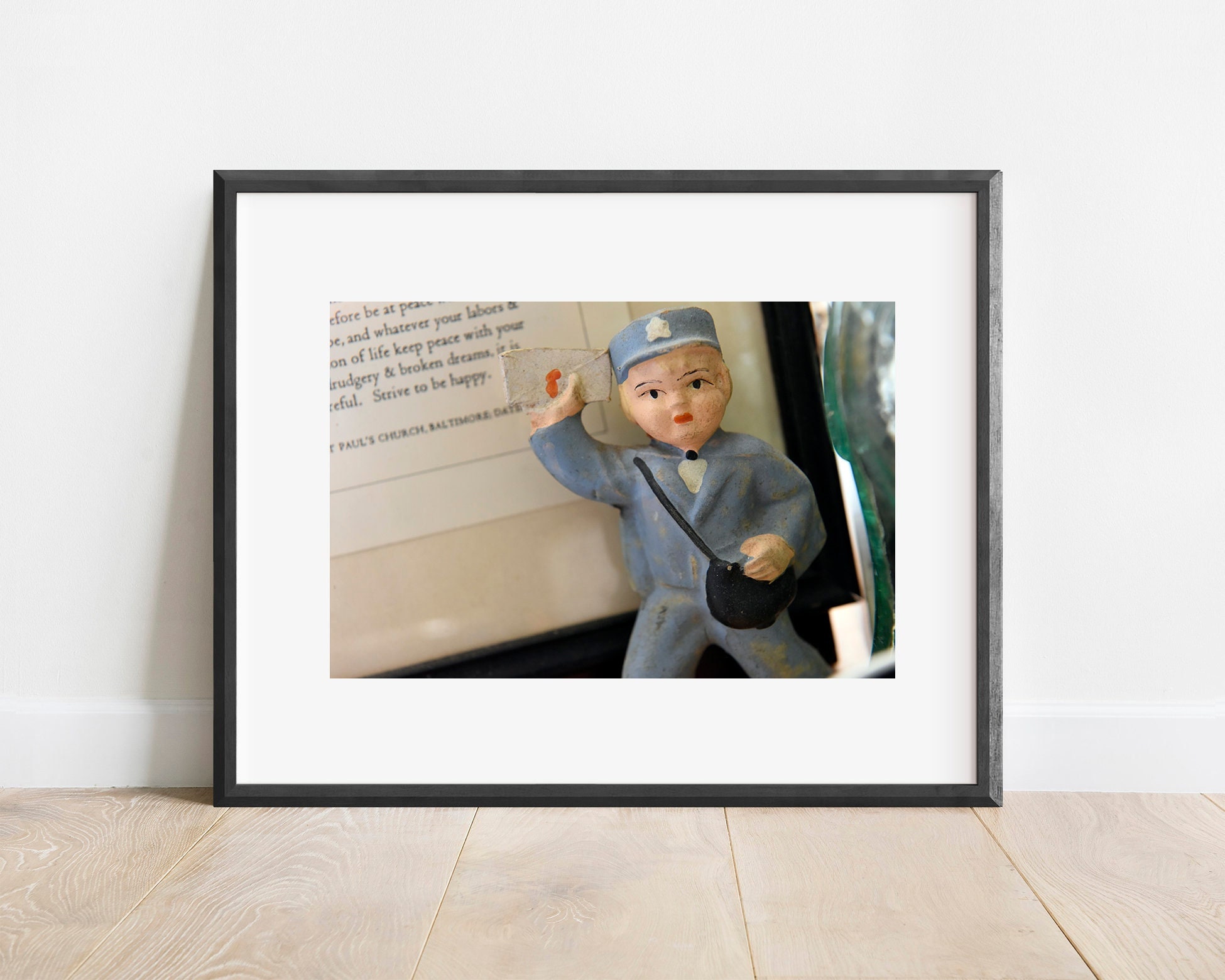 Fine Art Photography Print, Mailman Doll Antique Figurine, Wall Art ...