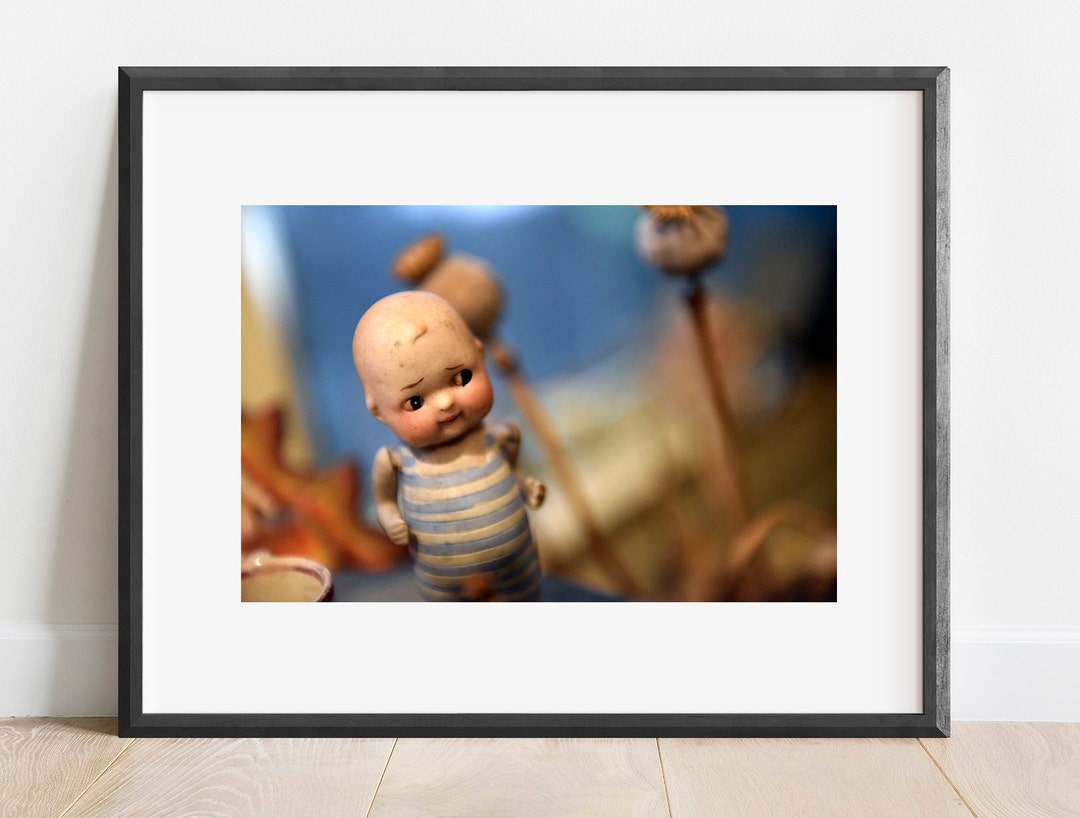 Cute Kewpie Boy Baby Doll, Porcelain Antique Figurine. Color Film Fine ...