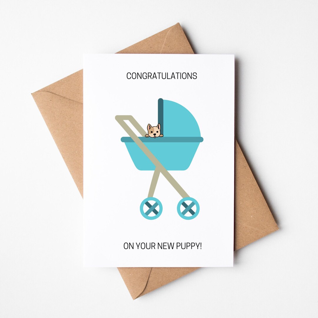 New Dog Card - Congratulations- New Male Puppy Card - New Fur Baby Card ...