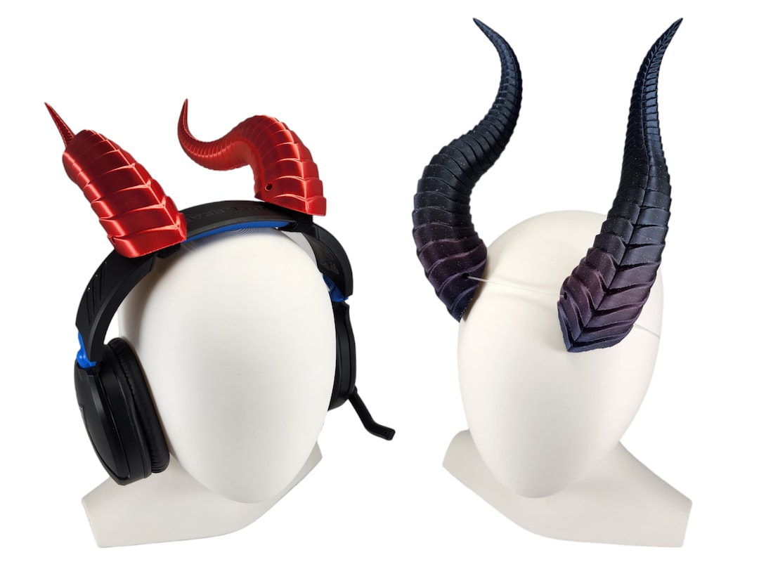Dragon Horns for Headset | 3D Printed Horns for Headphones | Satyr Horn ...