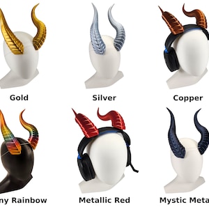 Dragon Horns for Headset | 3D Printed Horns for Headphones | Satyr Horn ...