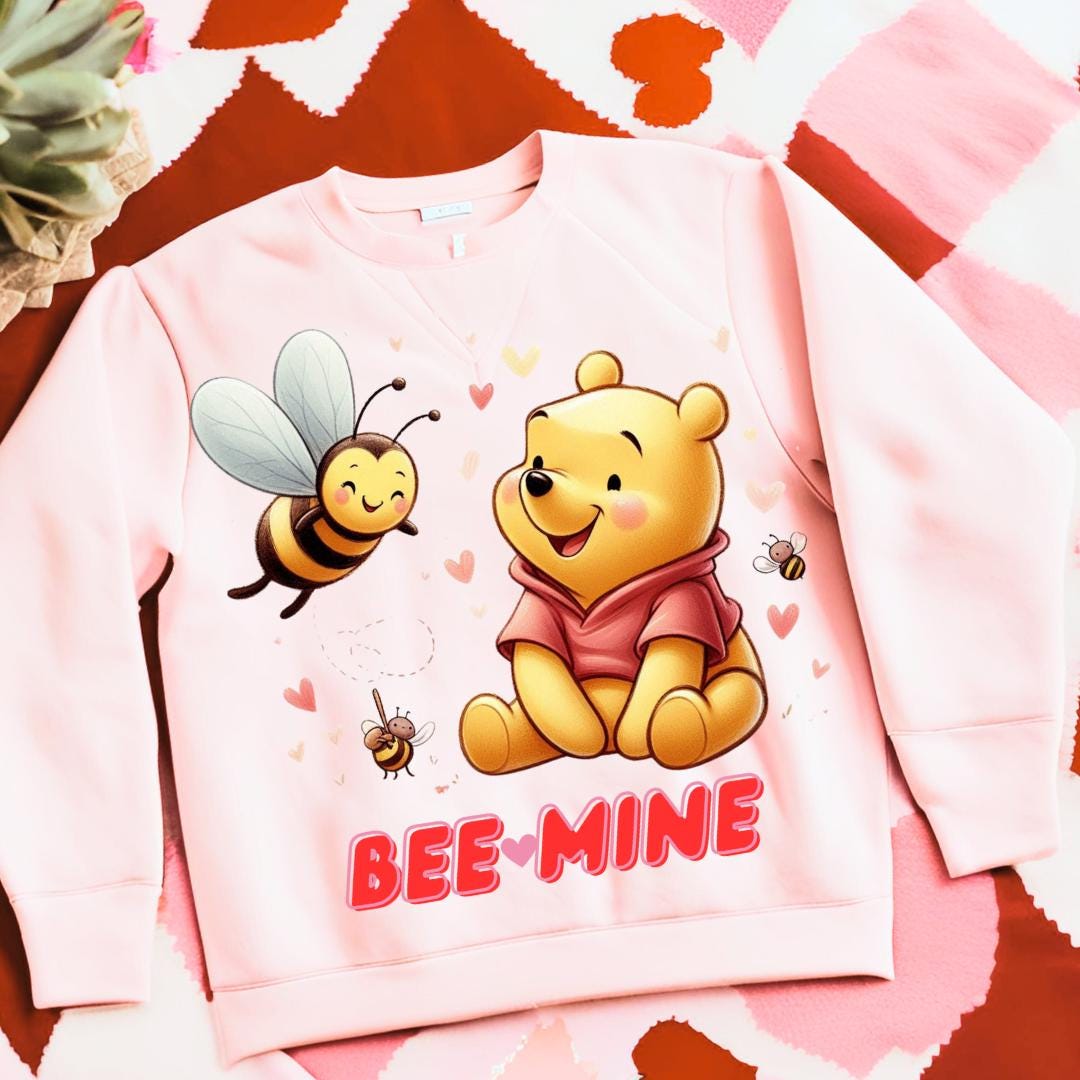 Bee Mine Winnie the Pooh Valentines Tshirt Png Cute Valentine Digital ...