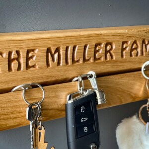 Personalised Solid Oak Key Holder | Wooden Key Holder | Key Organiser ...