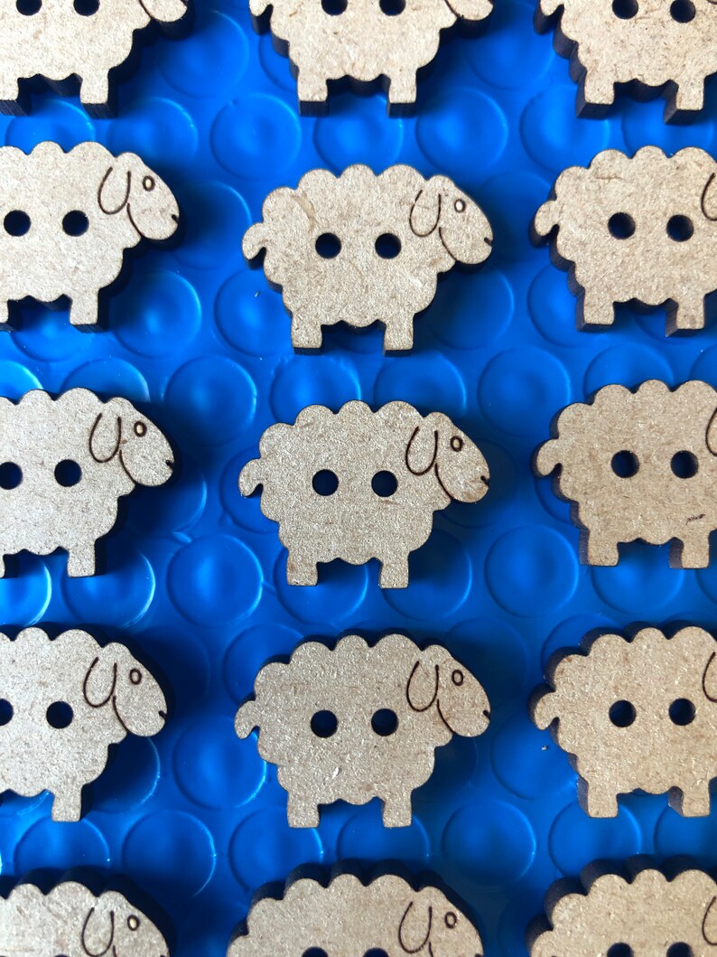 Wooden Sheep Buttons Wooden Buttons Buttons Knitting Crocheter Crafting ...