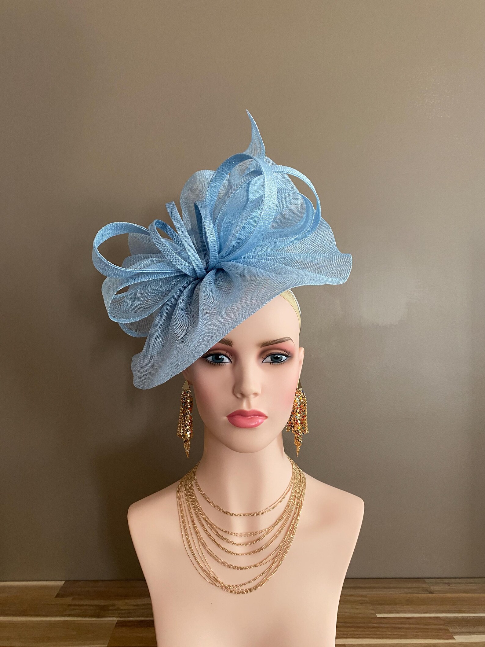 Powder Blue Derby Fascinator: Handmade Sinamay Kentucky Race Day Hat - Etsy