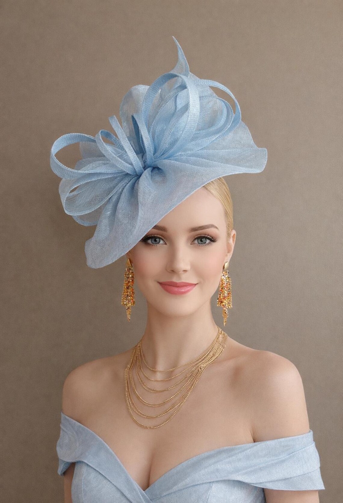 Powder Blue Derby Fascinator: Handmade Sinamay Kentucky Race Day Hat - Etsy