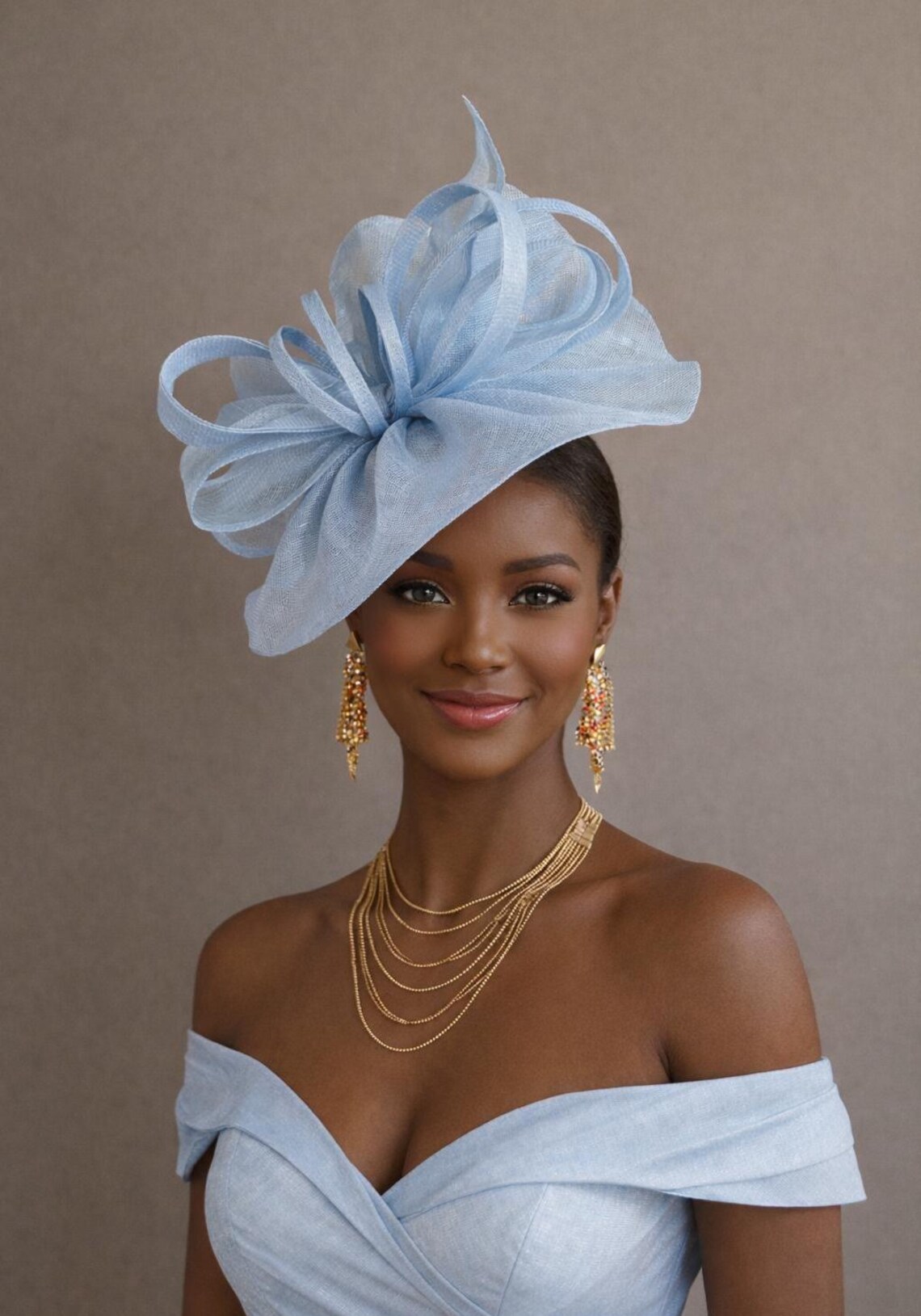 Powder Blue Derby Fascinator: Handmade Sinamay Kentucky Race Day Hat - Etsy