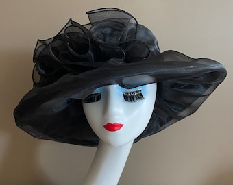 Ivory White Kentucky Derby Hat. Organza Dress Hat. Mother's Day Hat ...