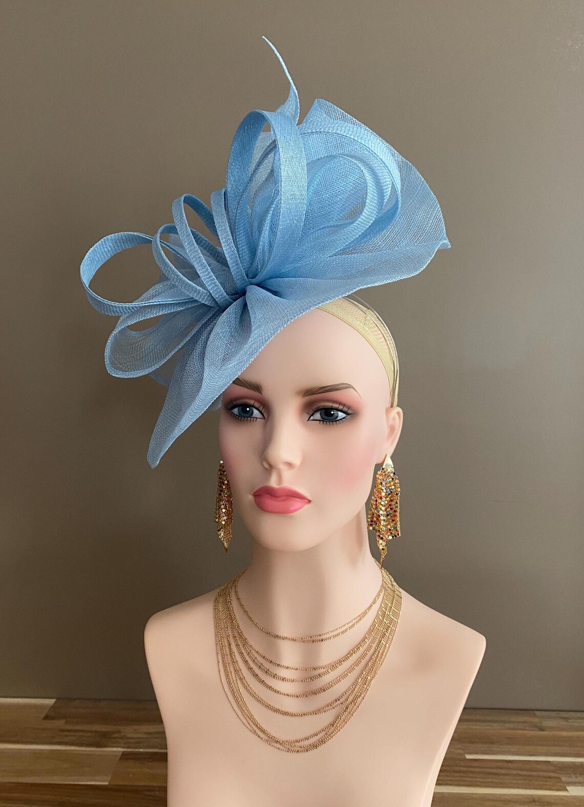 Powder Blue Derby Fascinator: Handmade Sinamay Kentucky Race Day Hat - Etsy