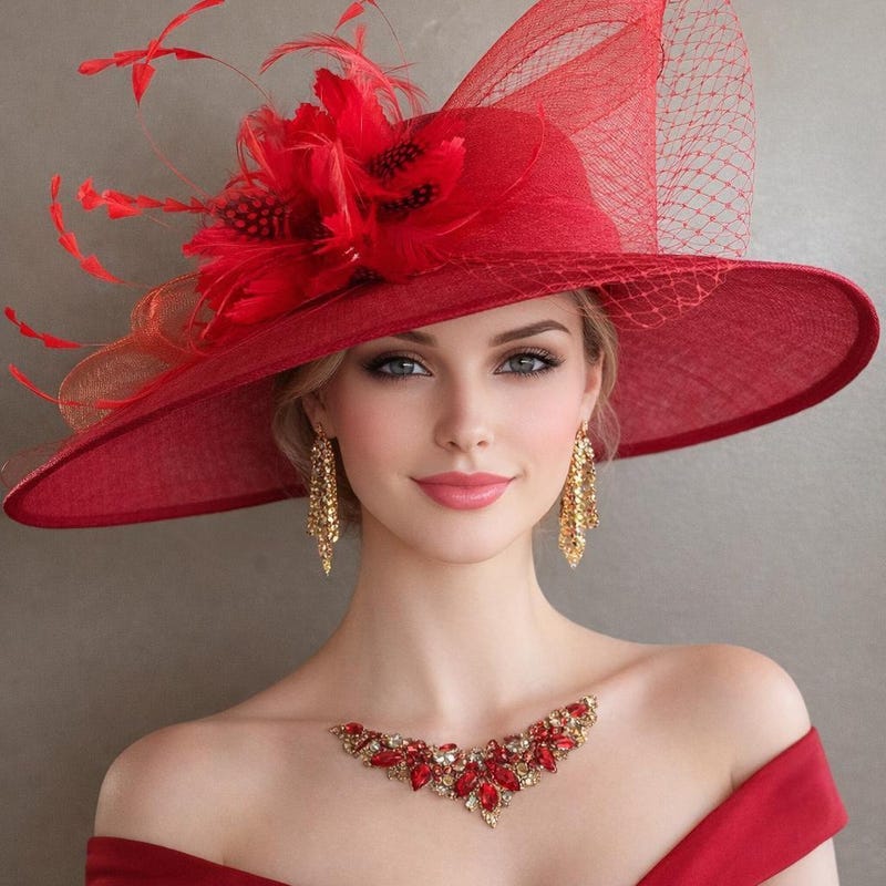 Red Rose Sinamay Hat - Etsy