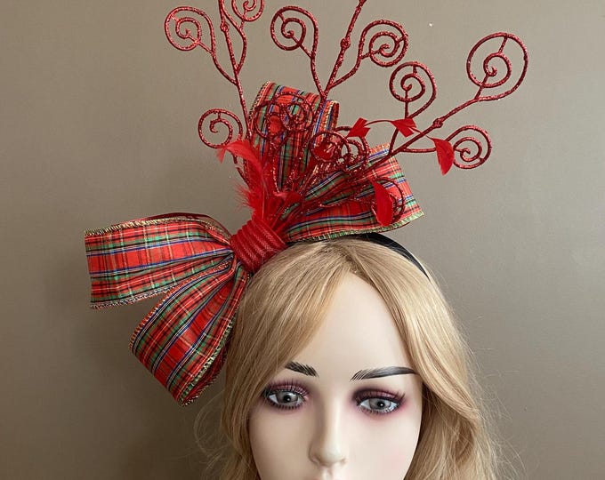 Holiday Headpiece. Christmas Headband. Holiday Fascinator. Christmas ...