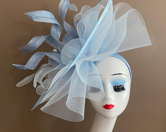M22019 ( Powder Blue Hat ) Kentucky Derby Hat Church Hat Wedding Hat ...