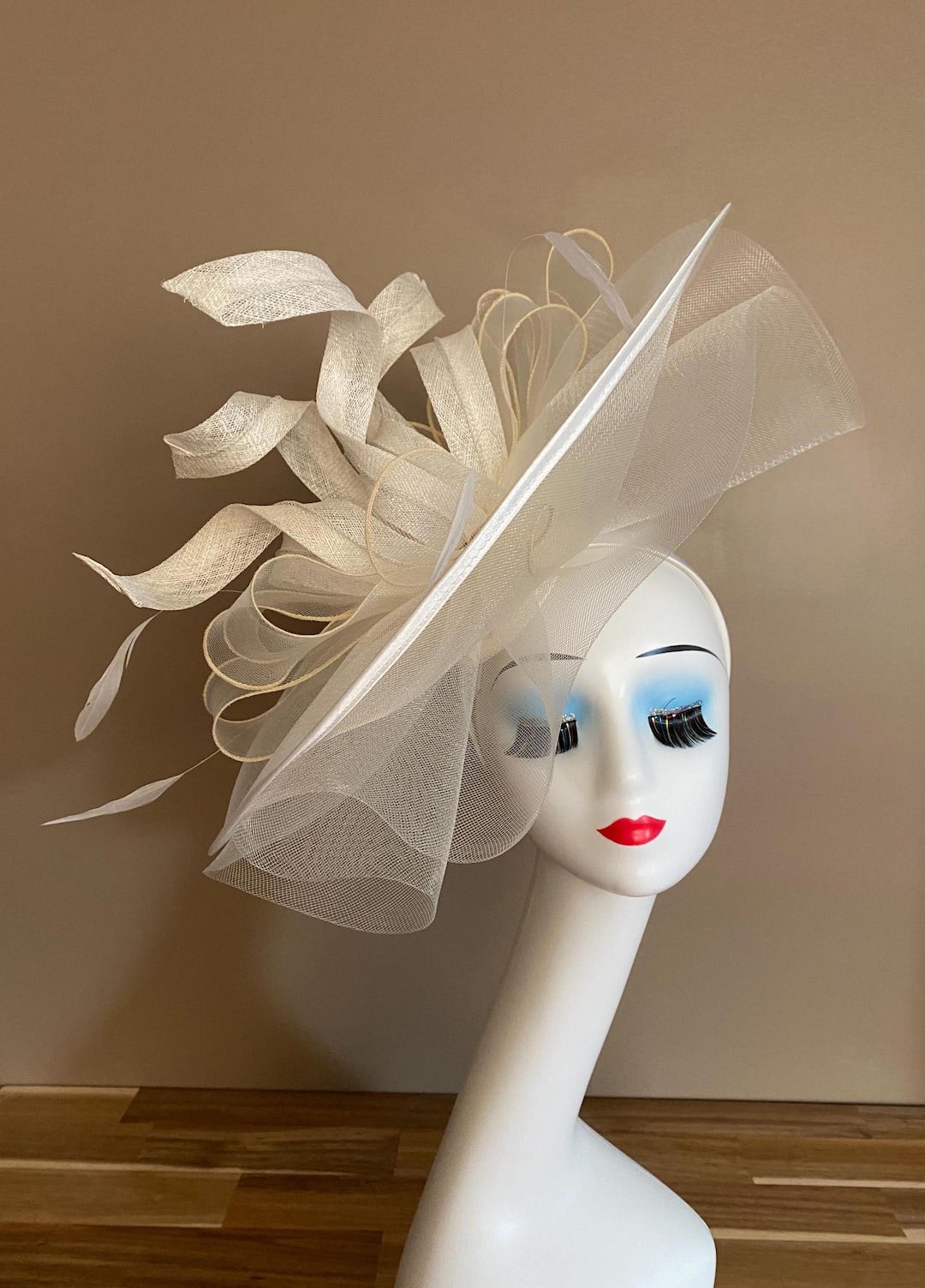 Ivory White Kentucky Derby Hat. Handmade Derby Hat. Ivory White ...