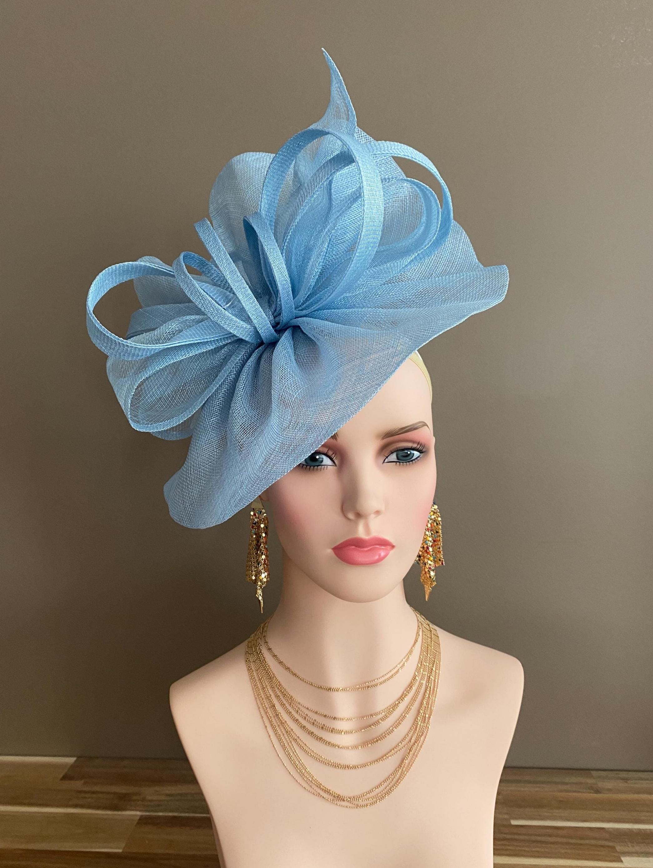 Powder Blue Derby Fascinator: Handmade Sinamay Kentucky Race Day Hat - Etsy