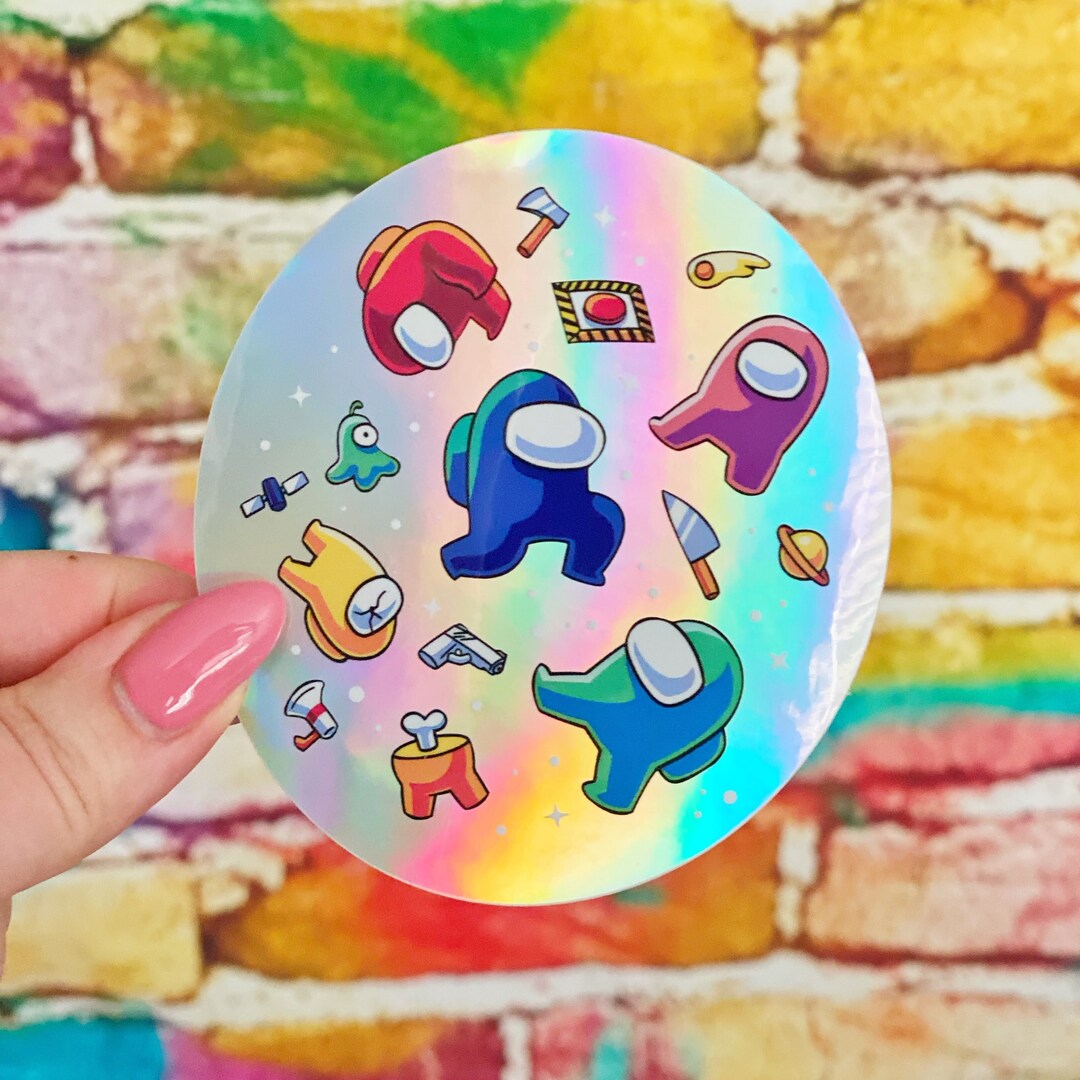 Among Aliens Video Game Holographic Vinyl Decal Sticker - Laptop Water ...