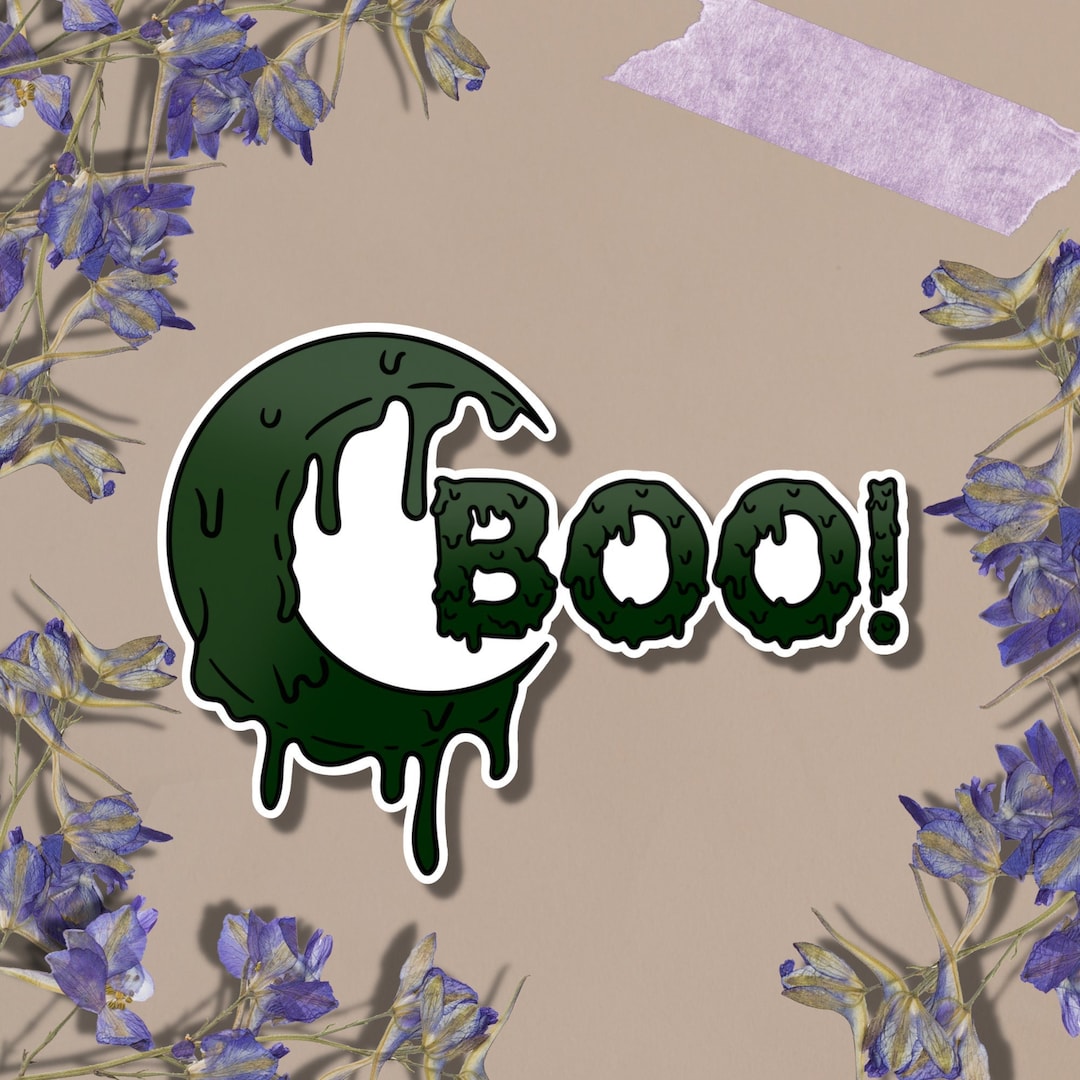 Boo Sticker, Goop Sticker, Halloween Sticker, Spooky Sticker, Seasonal ...