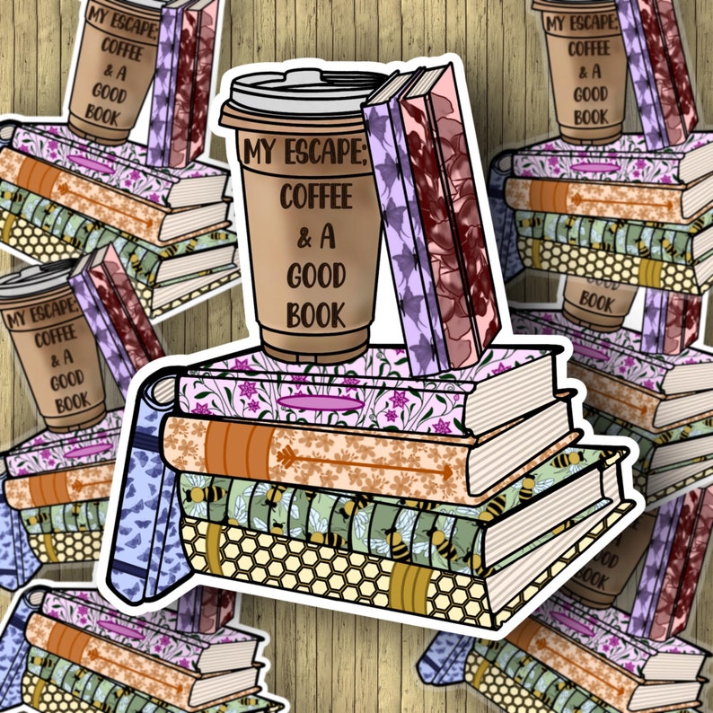 My Escape Coffee and a Good Book Sticker Coffee Decal Book - Etsy