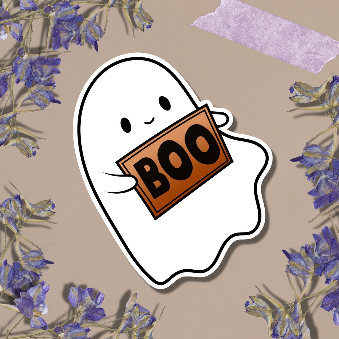 Boo Ghost Sticker, Halloween Sticker, Spooky Sticker, Seasonal Sticker ...