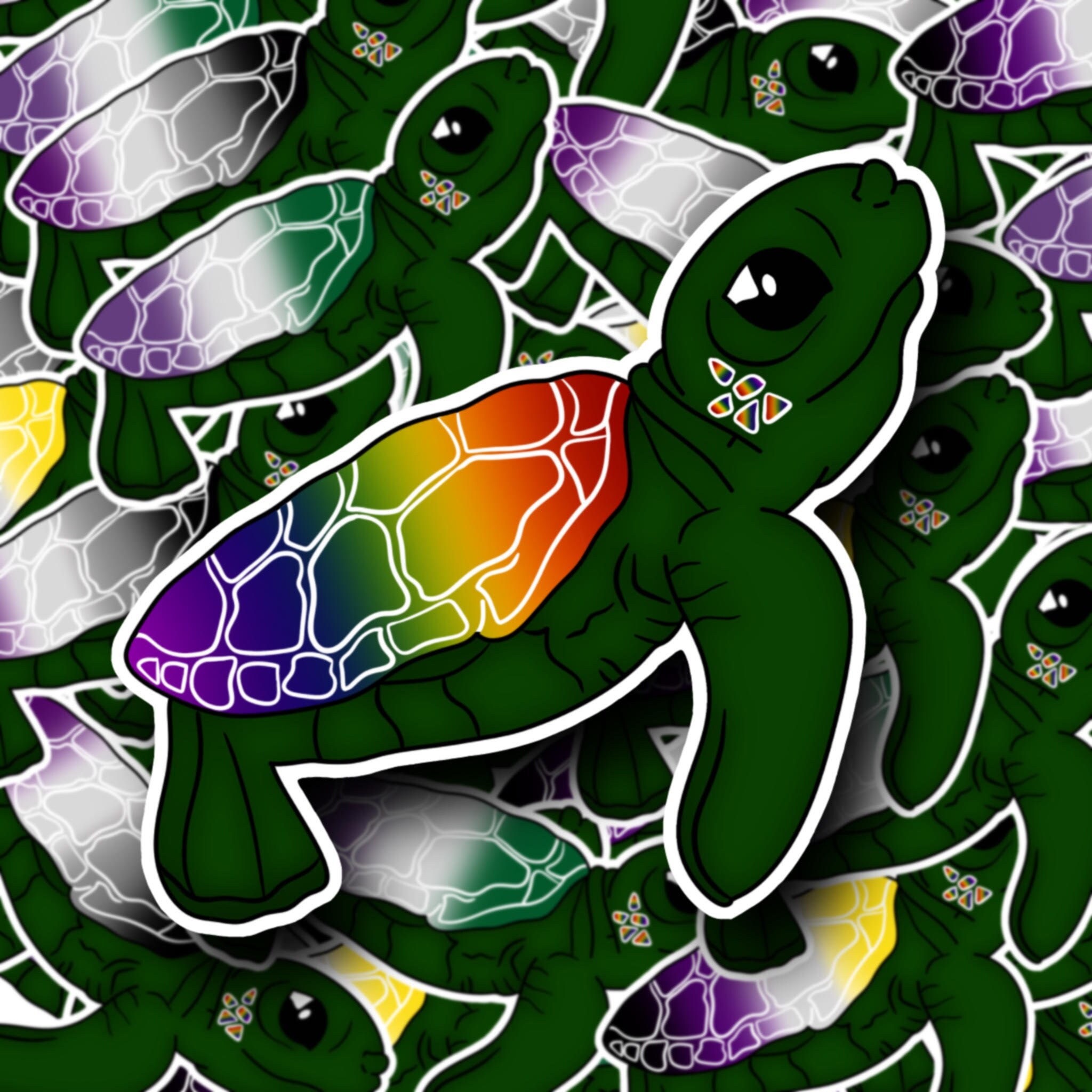 Pride Turtle Sticker LGBTQ Pride Flag Sticker Rainbow Sticker Pride ...