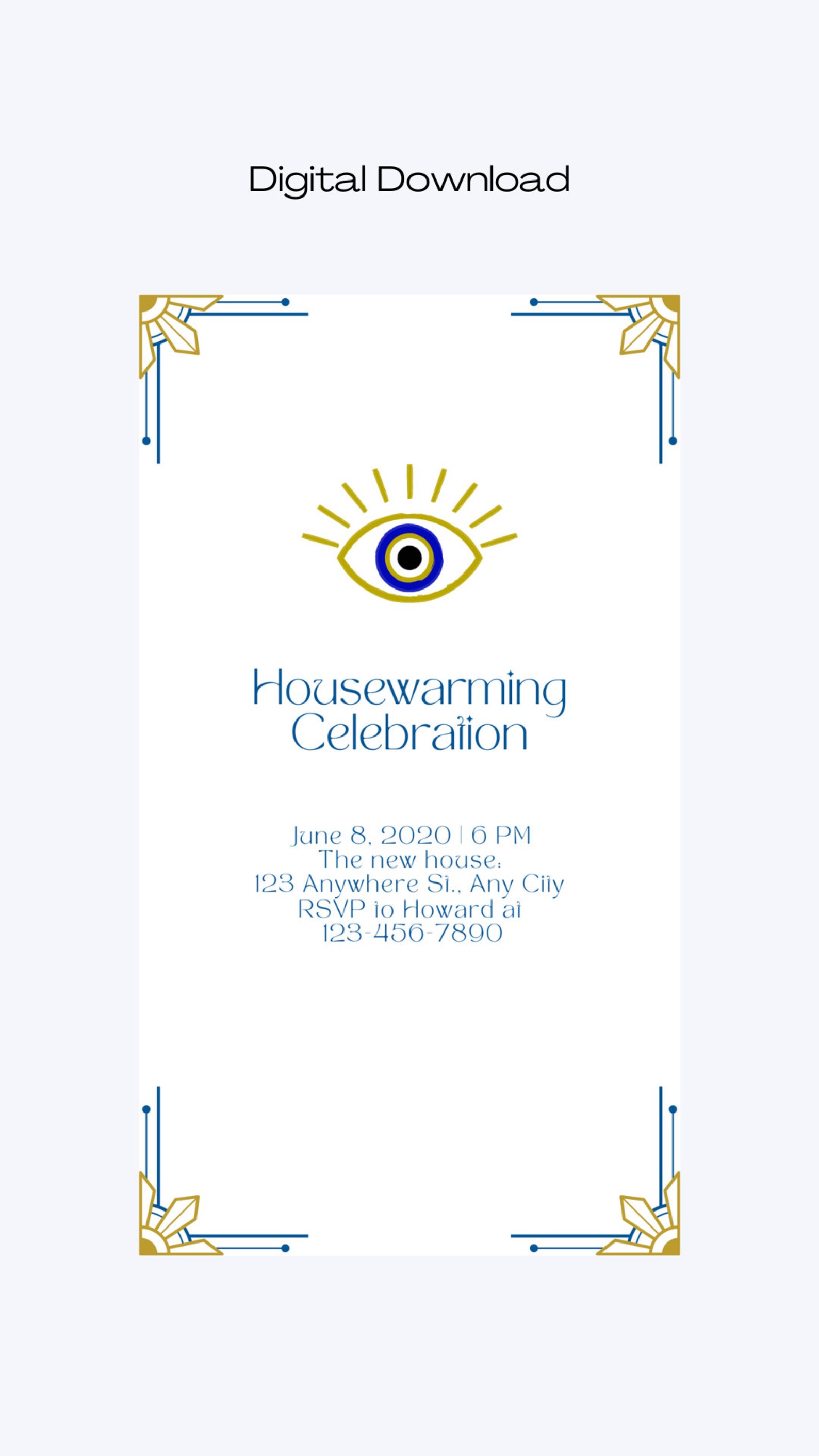 Evil Eye Invitation Evil Eye Housewarming Invitation - Etsy