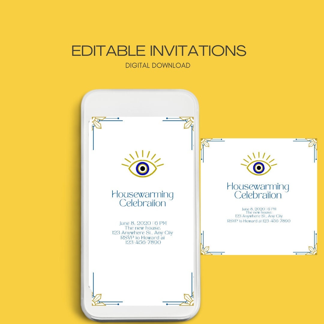 Evil Eye Invitation Evil Eye Housewarming Invitation - Etsy